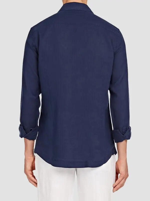 Orlebar Brown Giles Smart Linen Shirt - Navy