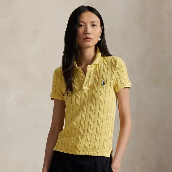 Ralph Lauren Cable-knit Polo Shirt - Fall Yellow