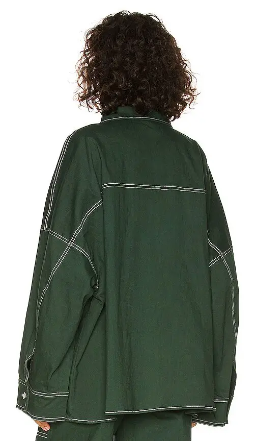 BY.DYLN Cooper Jacket With Contrast Trim - Green