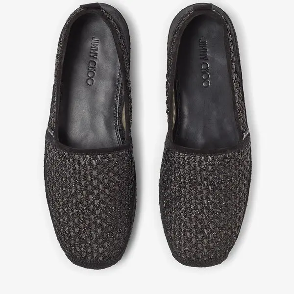 Jimmy Choo Egon Woven Raffia Net And Velvet Suede  display picture 2