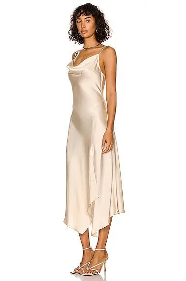 jonathan simkhai asymmetric dress Ornella Midi Dress Black Multi / MD main image 1