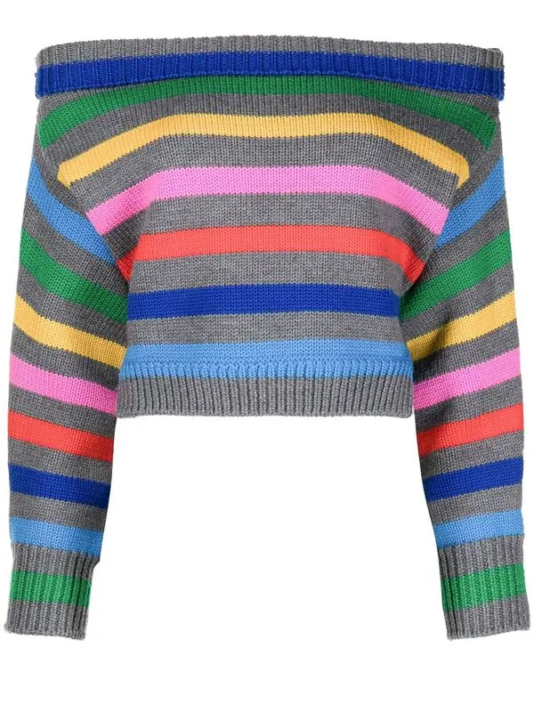 Monse Cropped Off-the-shoulder Jumper - Multicolour