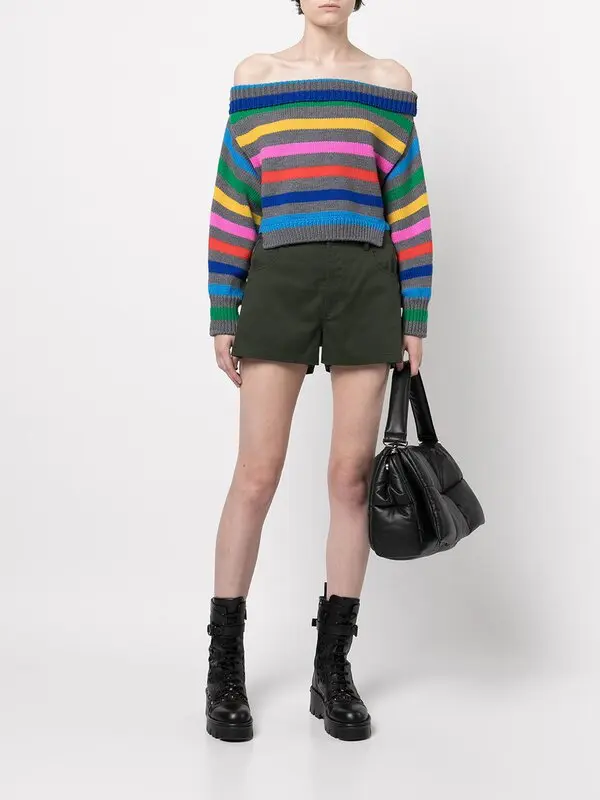 Monse Cropped Off-the-shoulder Jumper