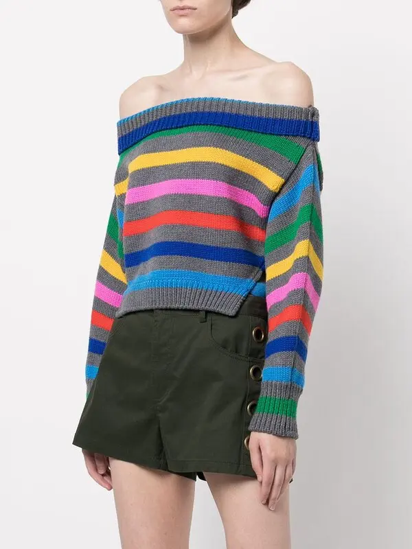 Monse Cropped Off-the-shoulder Jumper