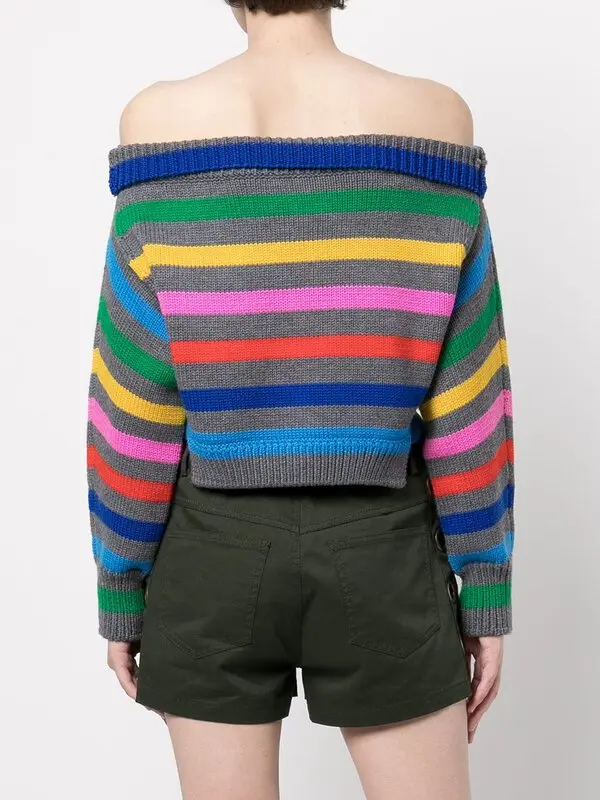 Monse Cropped Off-the-shoulder Jumper