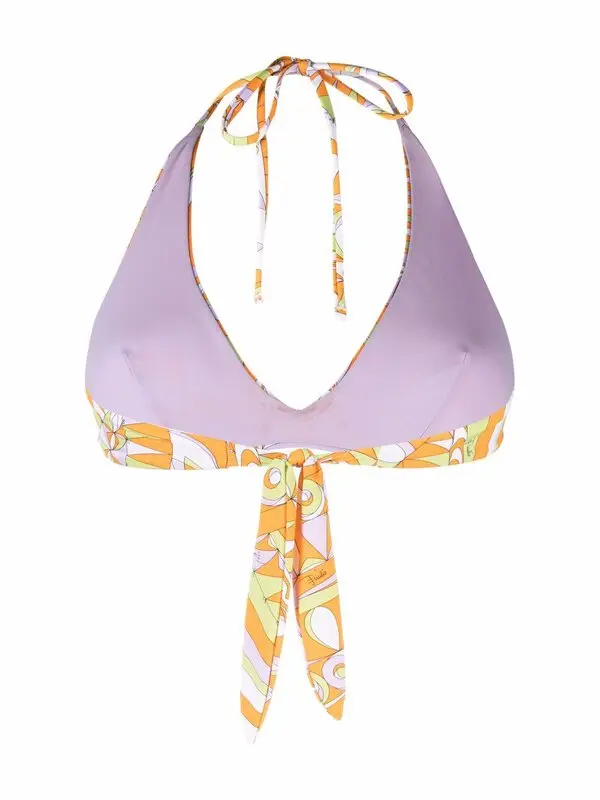 Emilio Pucci Bandierine Print Bikini Top