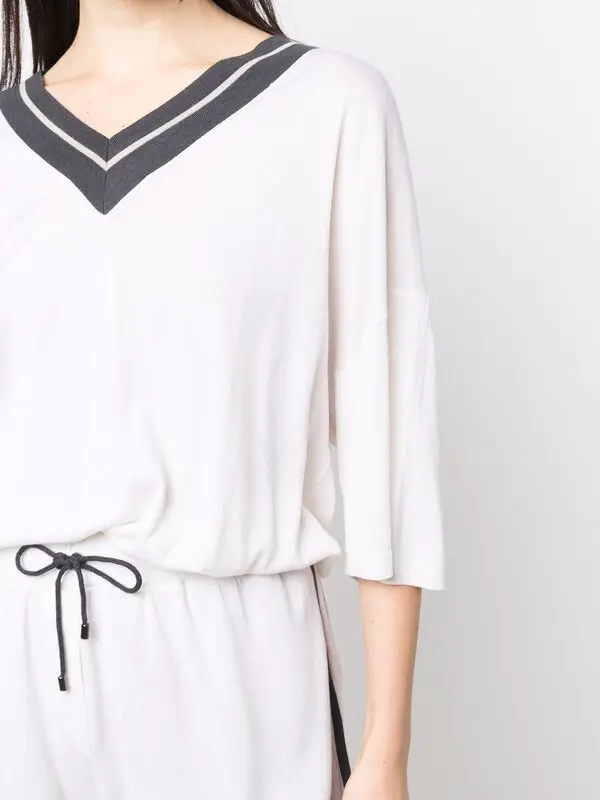 Brunello Cucinelli V-neck Fine-knit Top