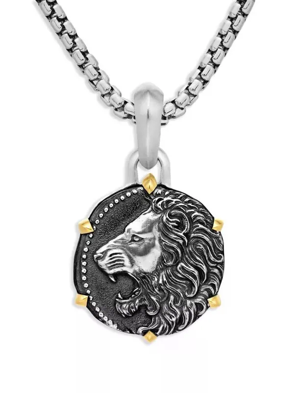 David Yurman 18kt Yellow Gold And Sterling Leo Amulet - Silver