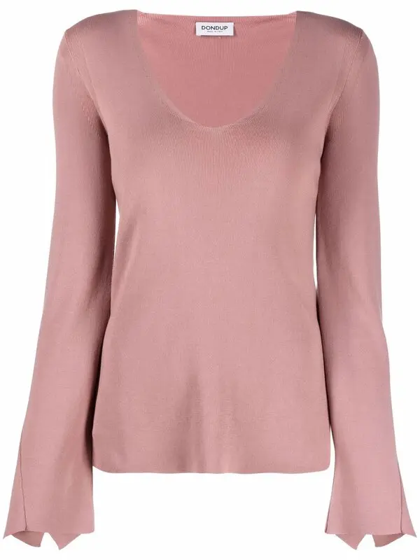DONDUP Draped Long-sleeve Knitted Top