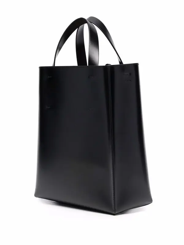 Marni Museo Drawstring Leather Tote - Black
