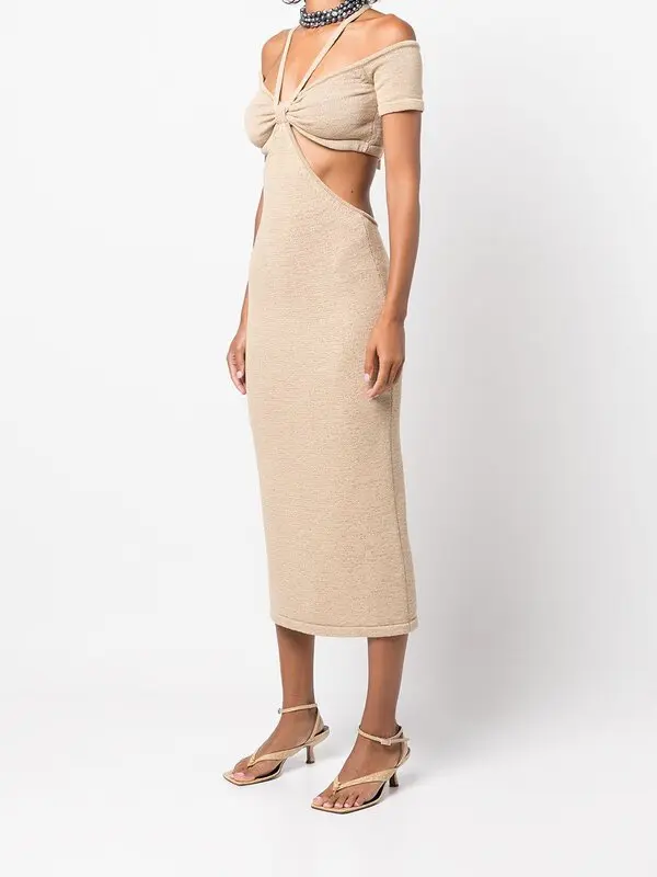 Cult Gaia Alicia Knit Cold-shoulder Dress