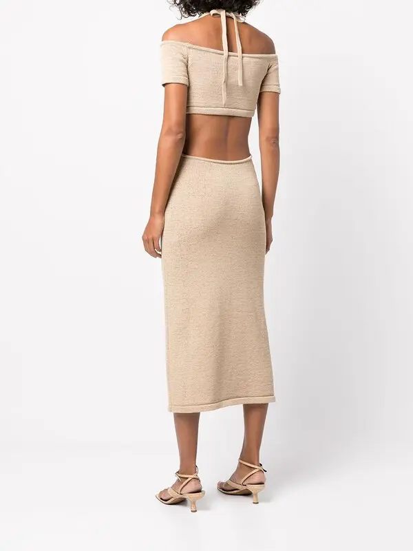 Cult Gaia Alicia Knit Cold-shoulder Dress