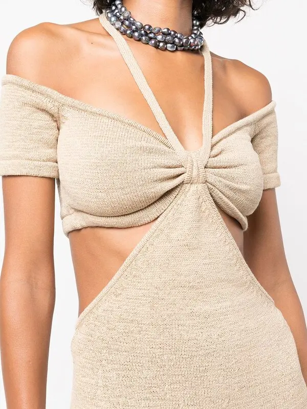 Cult Gaia Alicia Knit Cold-shoulder Dress