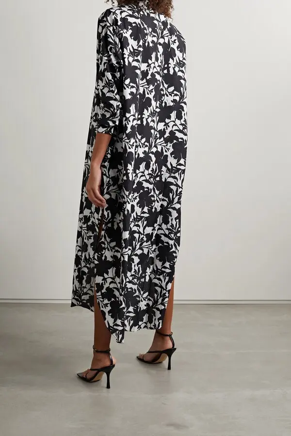 Adam Lippes Floral-print Cotton And Silk-blend Voile Kaftan