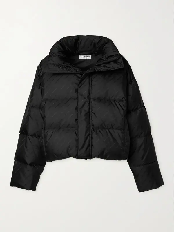 Balenciaga Cropped Quilted Shell-jacquard Jacket
