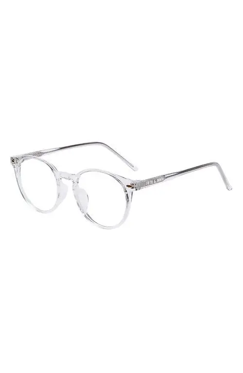 FIFTH & NINTH Dakota Round Frame Blue Light Blocking Reading Glasses - Clear/ Clear