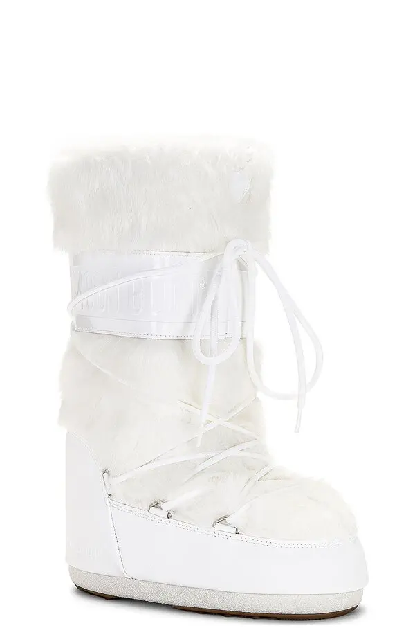 Moon Boot Icon Classic Faux Fur Boots - Optical White