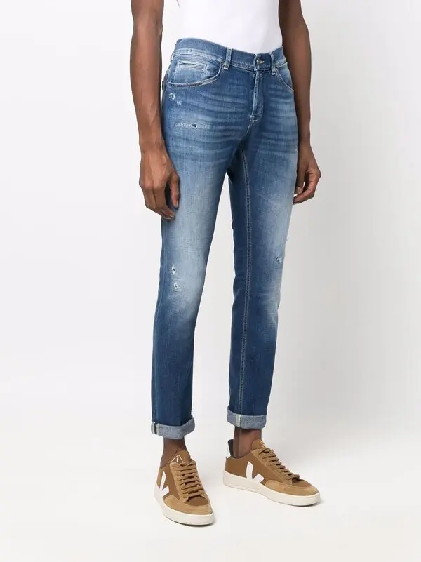 DONDUP Stonewashed Slim Jeans - Blue