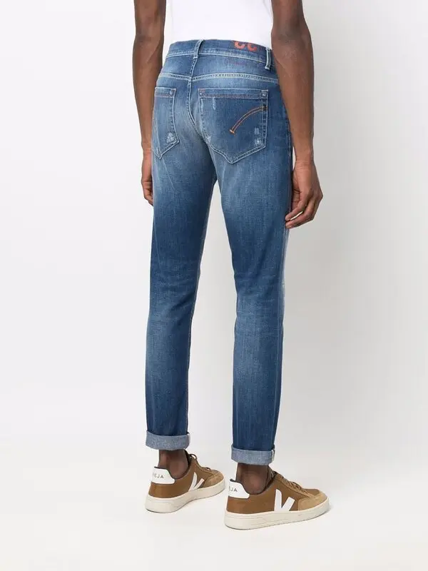 DONDUP Stonewashed Slim Jeans - Blue