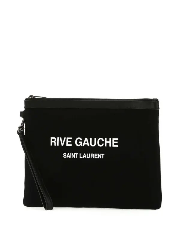 Saint Laurent Rive Gauche Logo-print Clutch