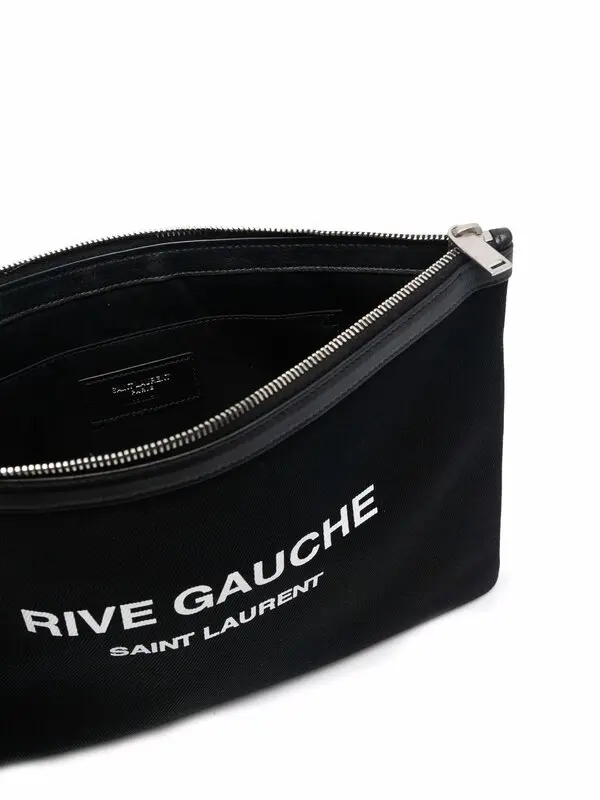 Saint Laurent Rive Gauche Logo-print Clutch