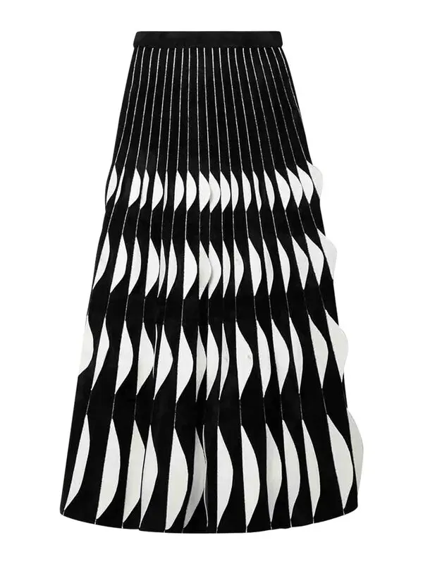 Alaïa Pleated Velour And Stretch-knit Midi Skirt
