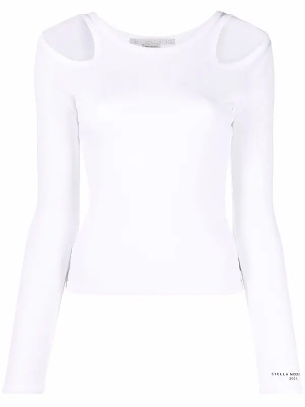 Stella McCartney Cut-out Long-sleeve Top - White