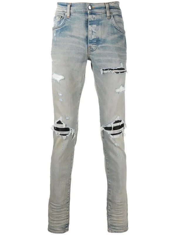 Amiri Mx1 Distressed Skinny Jeans - Blue