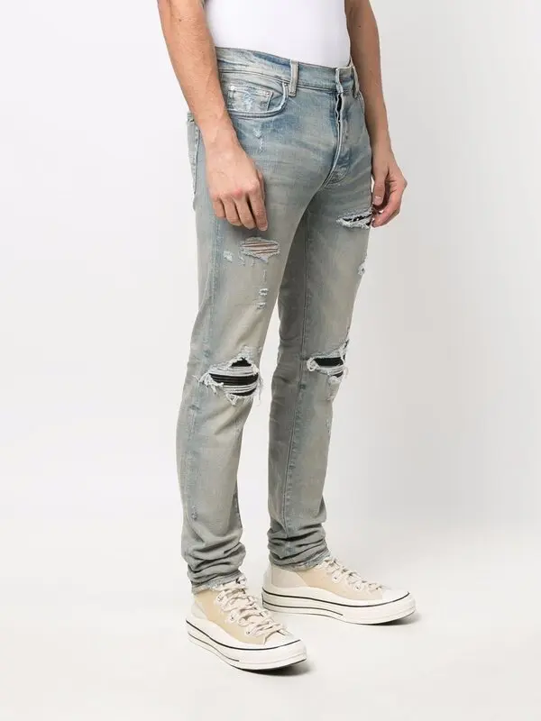 Amiri Mx1 Distressed Skinny Jeans - Blue