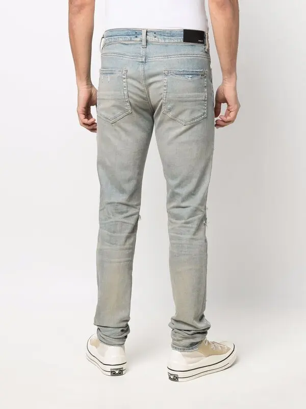 Amiri Mx1 Distressed Skinny Jeans - Blue