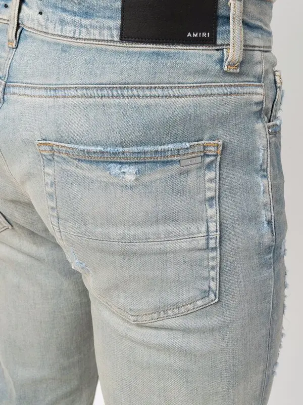 Amiri Mx1 Distressed Skinny Jeans - Blue