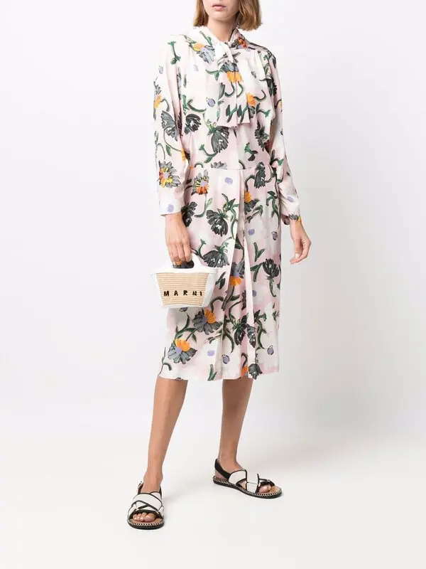 Marni Tropicalia Logo-embroidered Tote - White