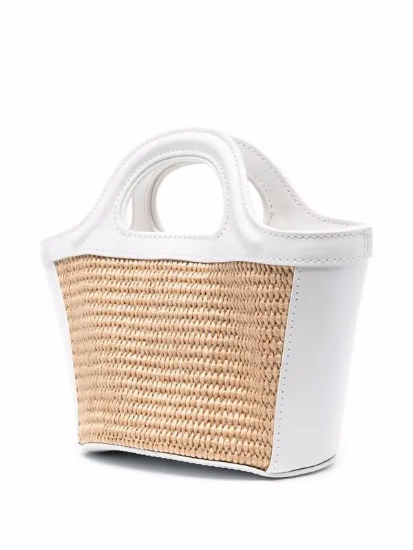 Marni Tropicalia Logo-embroidered Tote - White