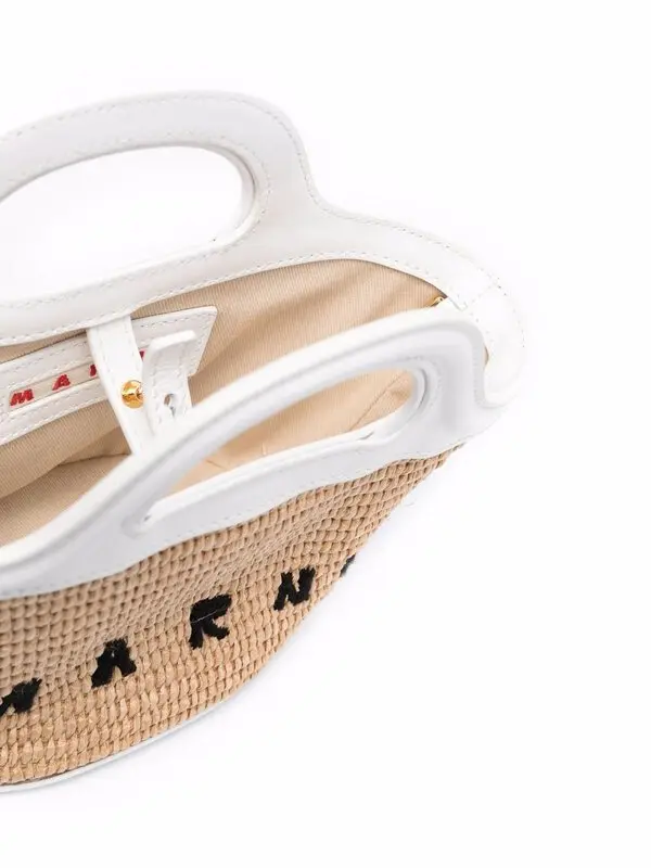 Marni Tropicalia Logo-embroidered Tote - White