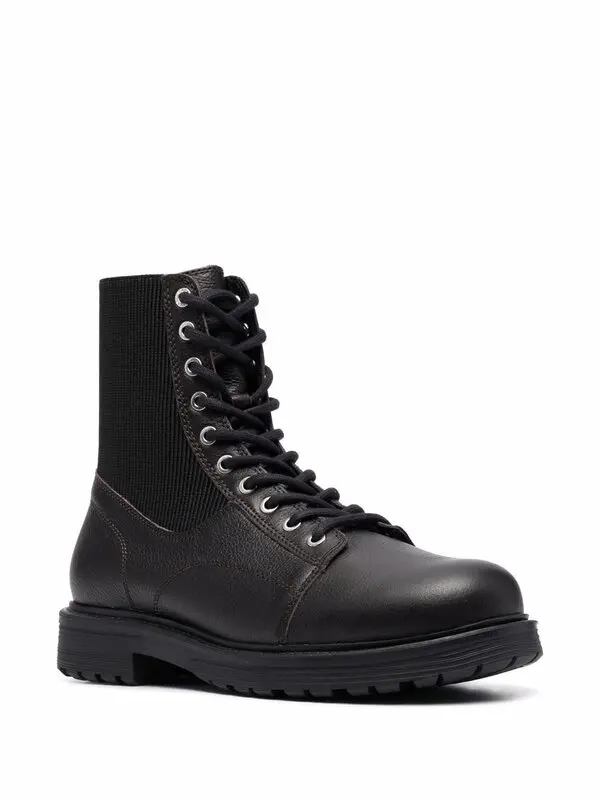 DIESEL® Lace-up Leather Combat Boots - Brown
