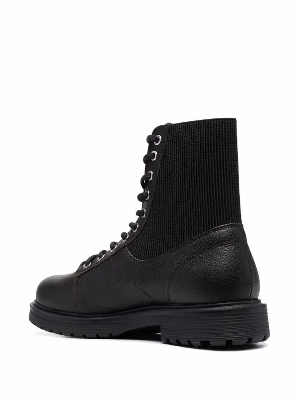 DIESEL® Lace-up Leather Combat Boots - Brown