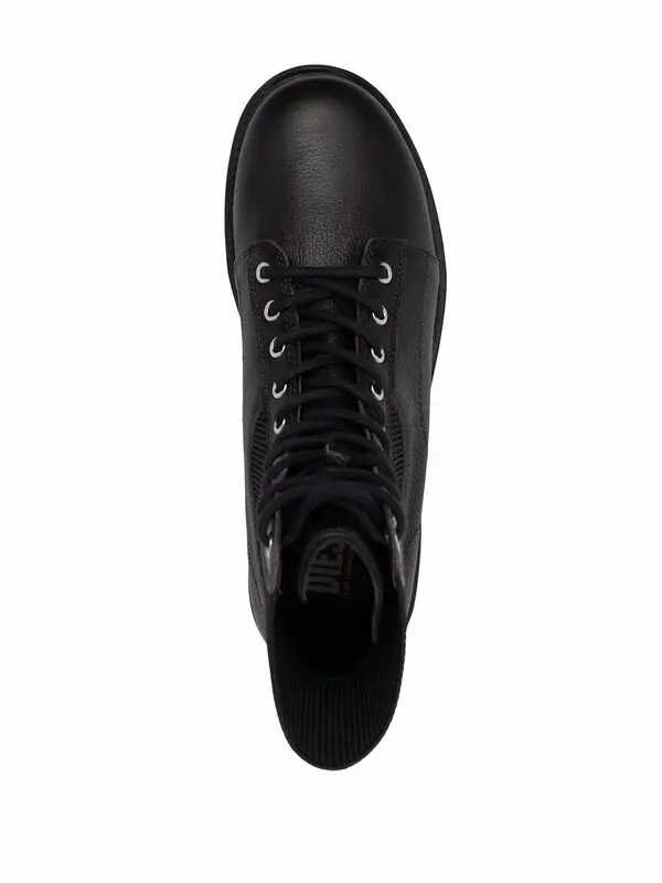 DIESEL® Lace-up Leather Combat Boots - Brown