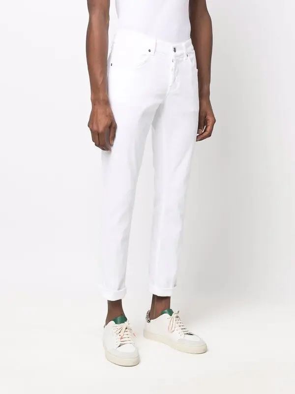 DONDUP Cropped Slim-cut Jeans - White
