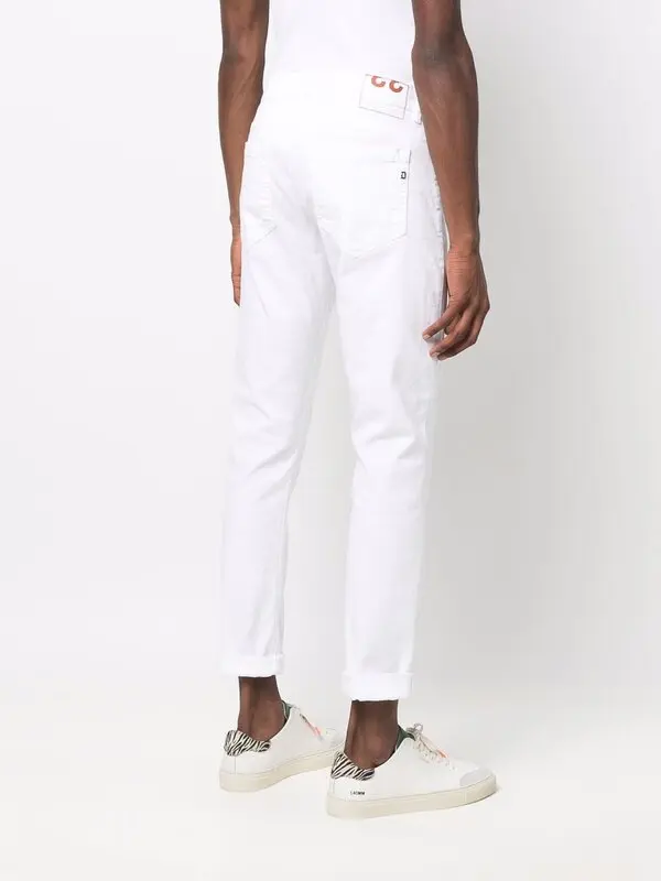 DONDUP Cropped Slim-cut Jeans - White