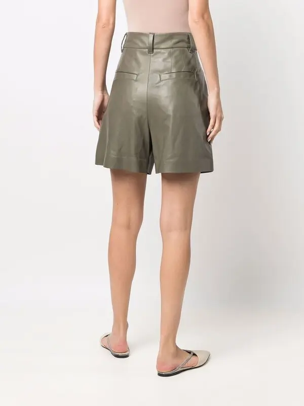 Brunello Cucinelli Wide-leg Leather Shorts