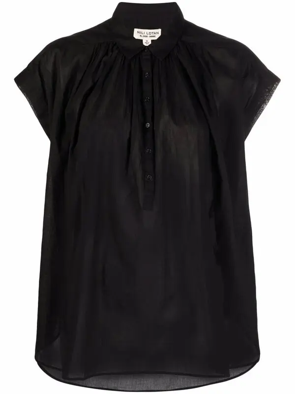 NILI LOTAN Pleated Sleeveless Shirt