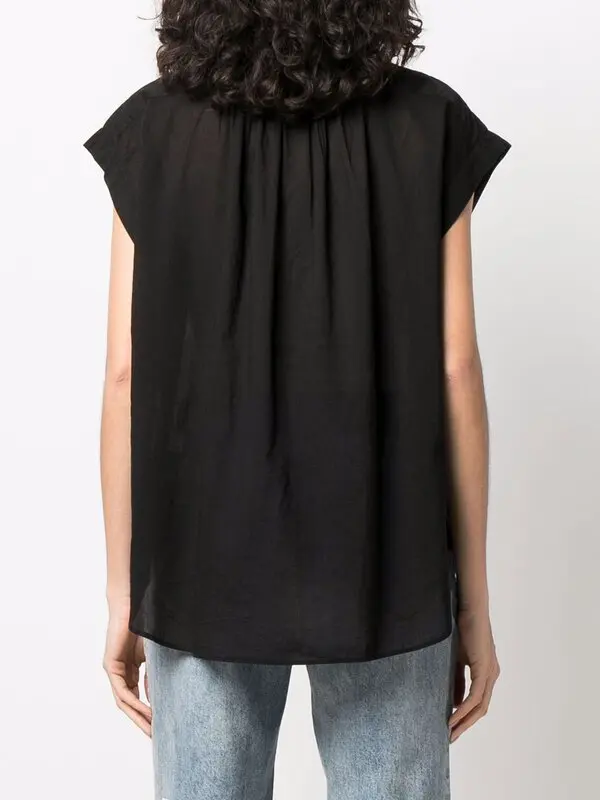 NILI LOTAN Pleated Sleeveless Shirt