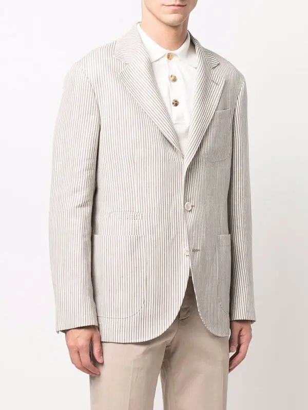 Brunello Cucinelli Single-breasted Striped Blazer