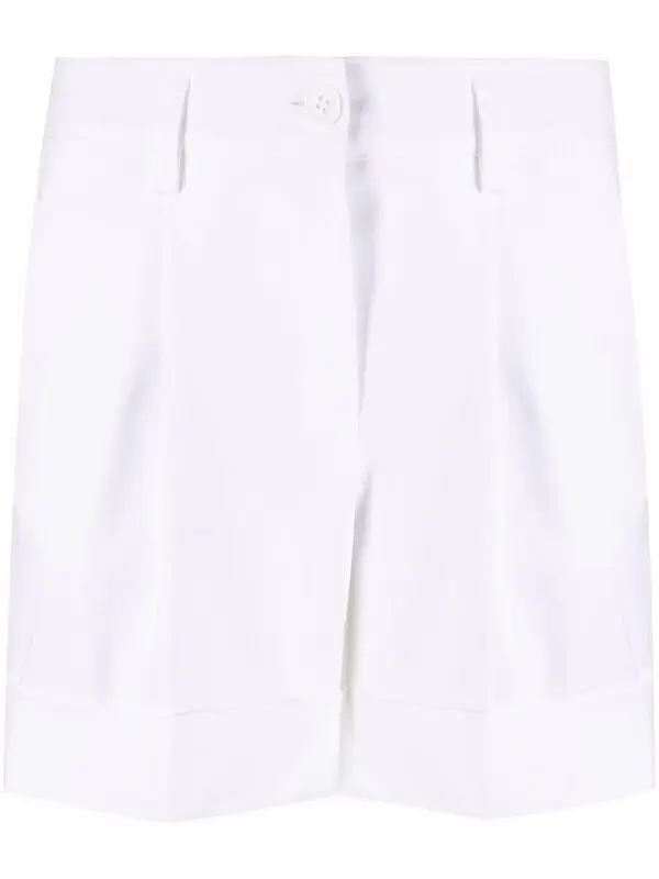 P.a.r.o.s.h Turn-up Hem Cotton Shorts - White