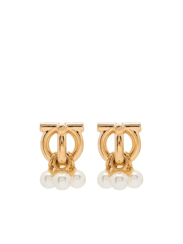 FERRAGAMO Gancini Stud Earrings - Gold