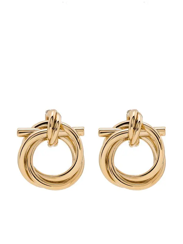 FERRAGAMO Gancini Stud Earrings - Gold