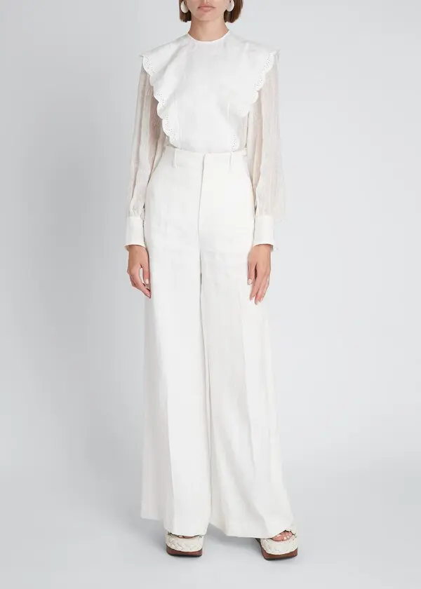 Chloé Wide-leg Linen Trousers
