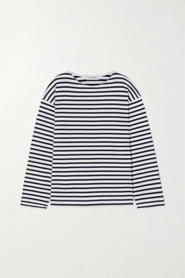 Matteau The Breton Striped Cotton-jersey Top