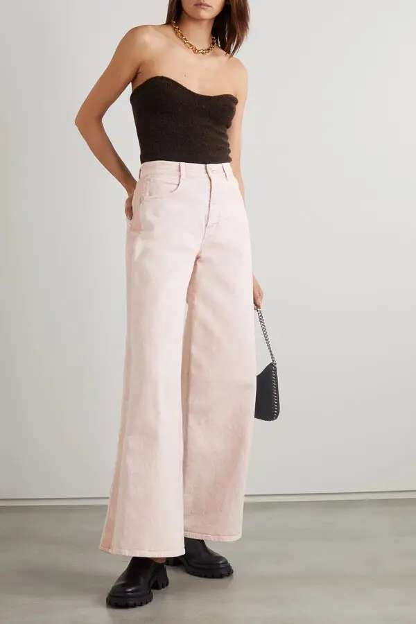 Stella McCartney Canvas-trimmed Wide-leg Jeans - Orange
