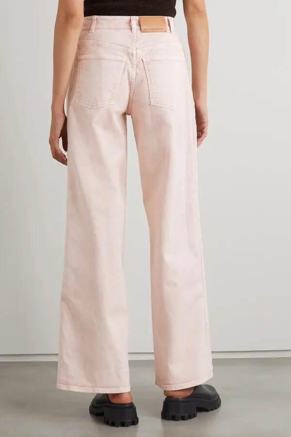 Stella McCartney Canvas-trimmed Wide-leg Jeans - Orange